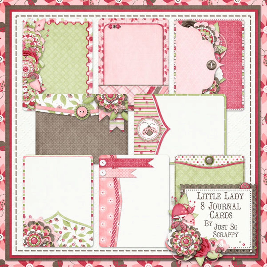 Project Life, Pocket Scrapbooking, Journal Cards Little Lady Digital ...