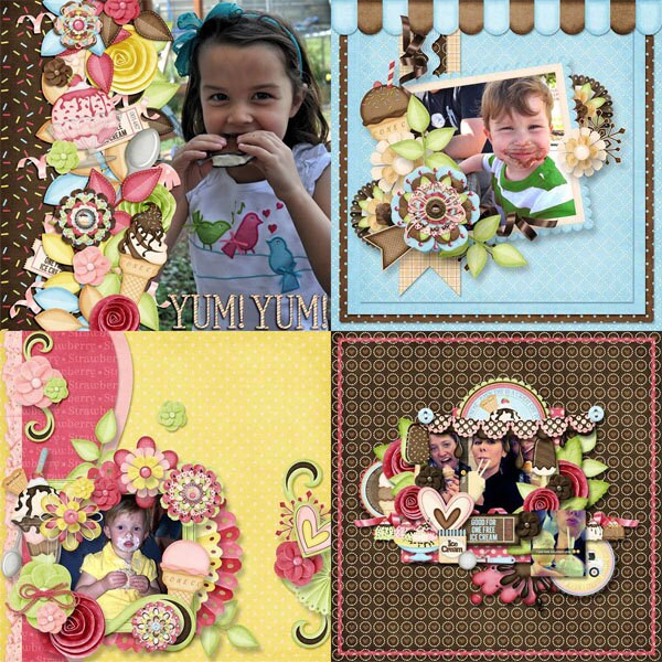Ice Cream Digital Scrapbook Kit - Digital Scrapbooking - Etsy
