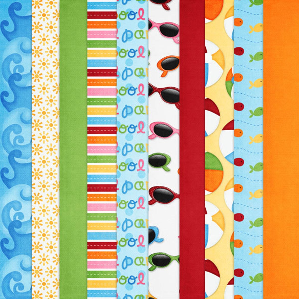 Pool Party Digital Scrapbook Kit Digital Scrapbooking - Etsy