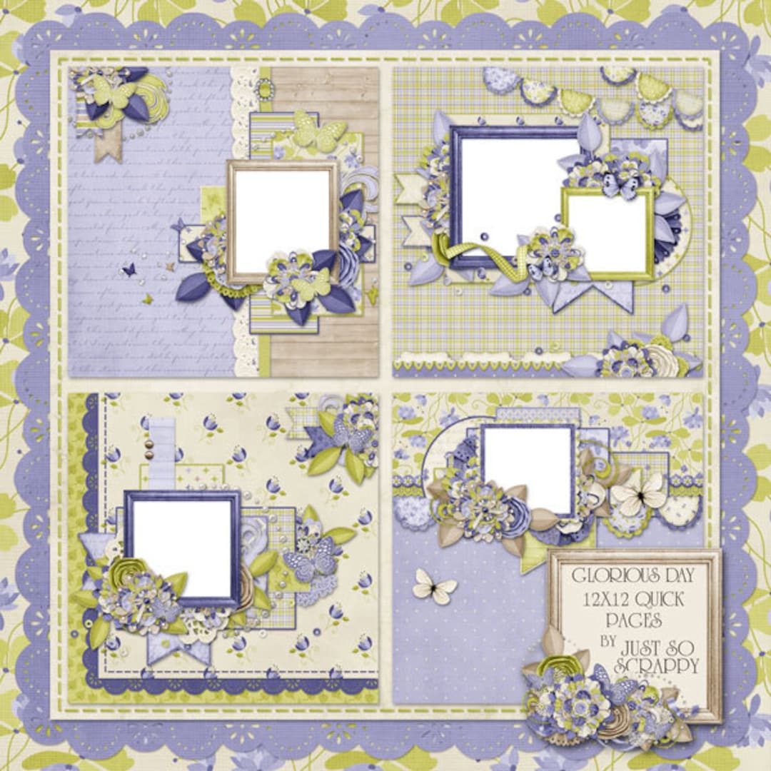 Glorious Day Digital Scrapbook Kit 12x12 Quick Pages - Digital ...