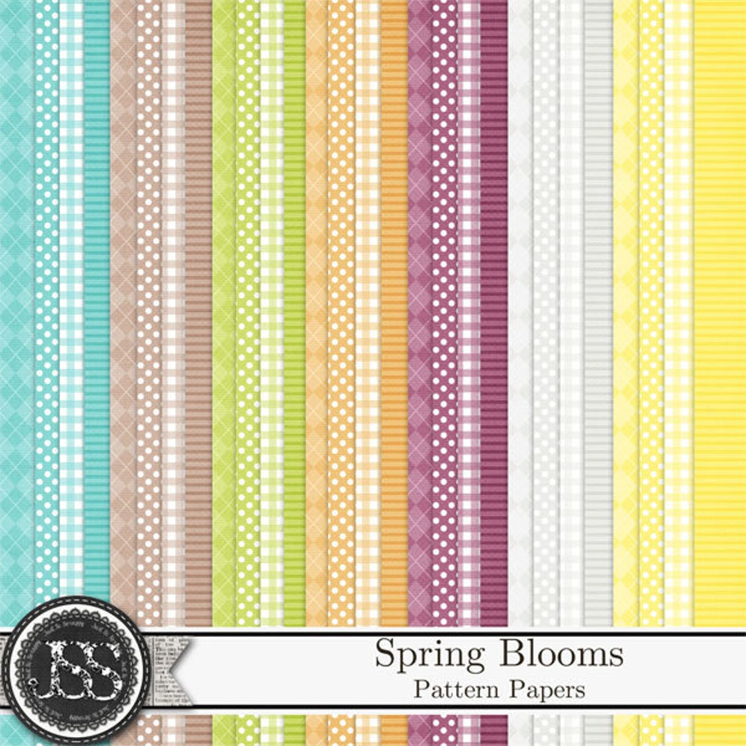 Spring Blooms 12x12 Pattern Papers Digital Scrapbook Kit - Etsy