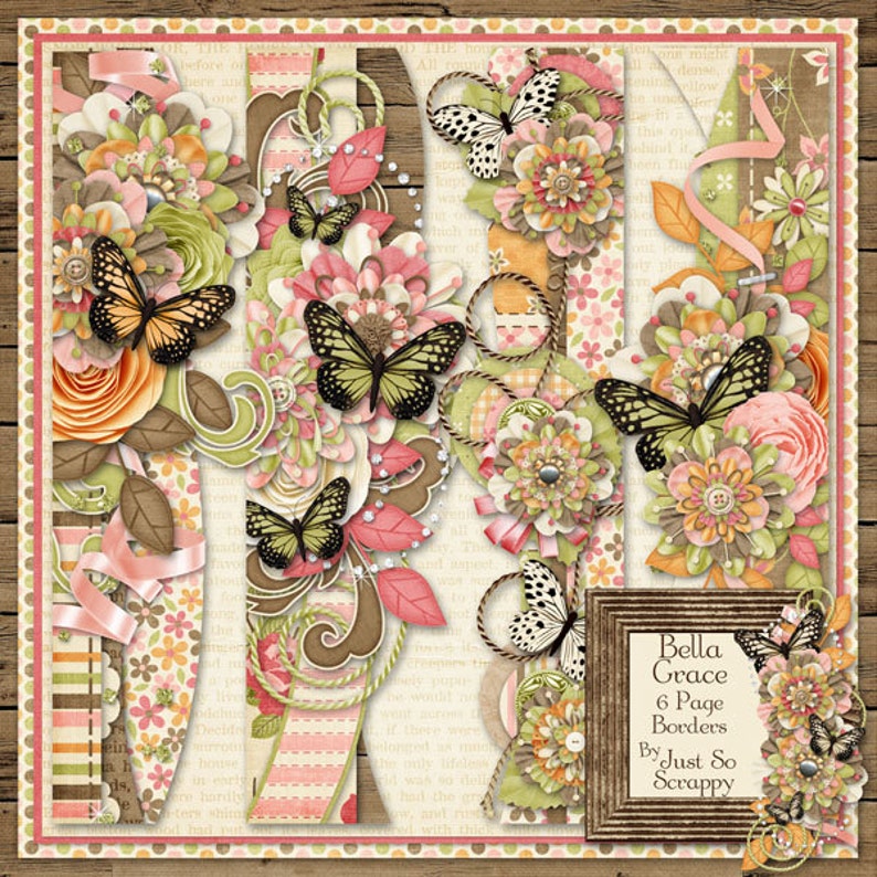 Bella Grace Digital Scrapbook Kit Page Borders - Digital Scrapbooking ...