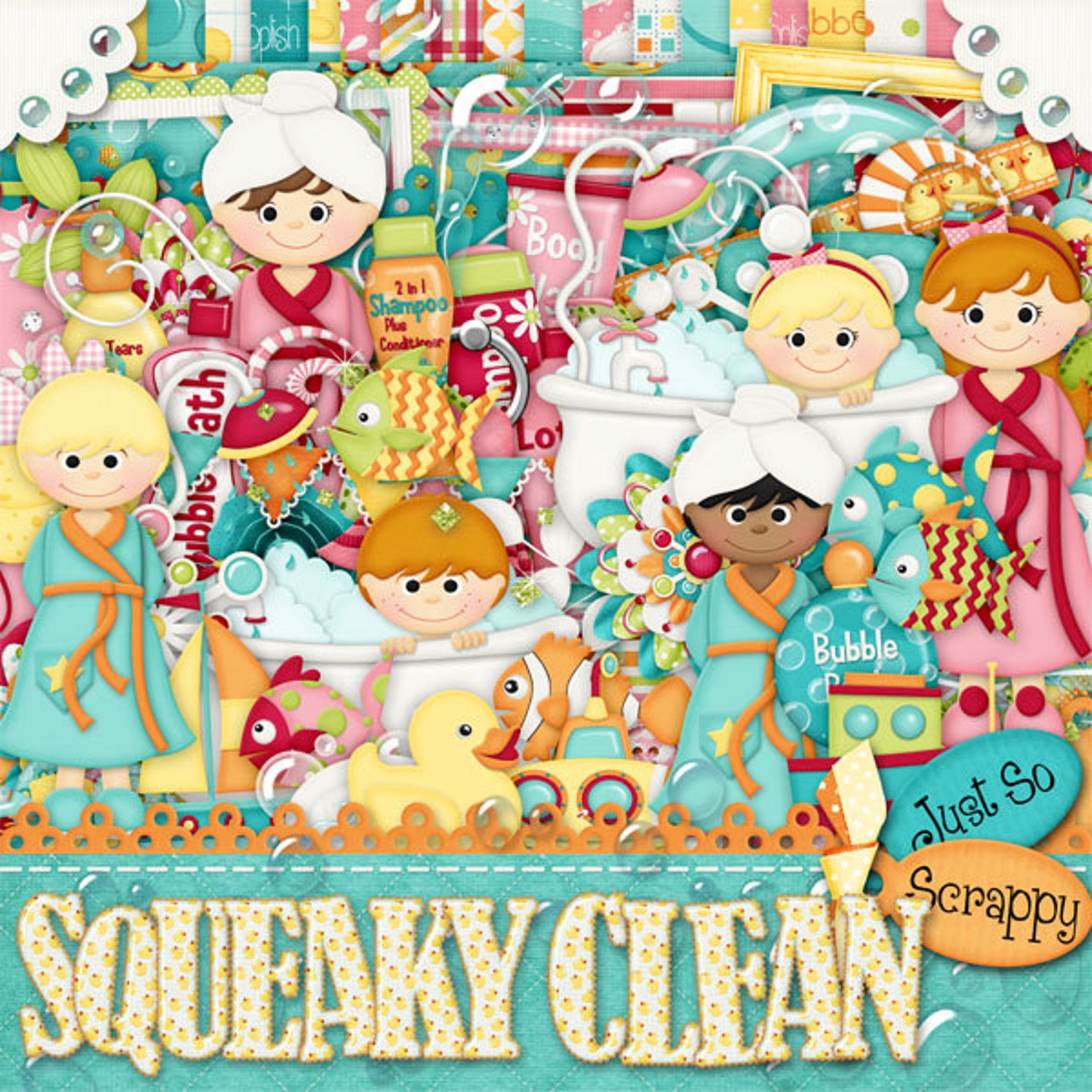 Squeaky Clean Digital Scrapbook Kit - Digital Scrapbooking - Etsy