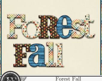 Fall Into Fall, Autumn Alphabets, Digital Scrapbook Kit, Scrapbooking ...