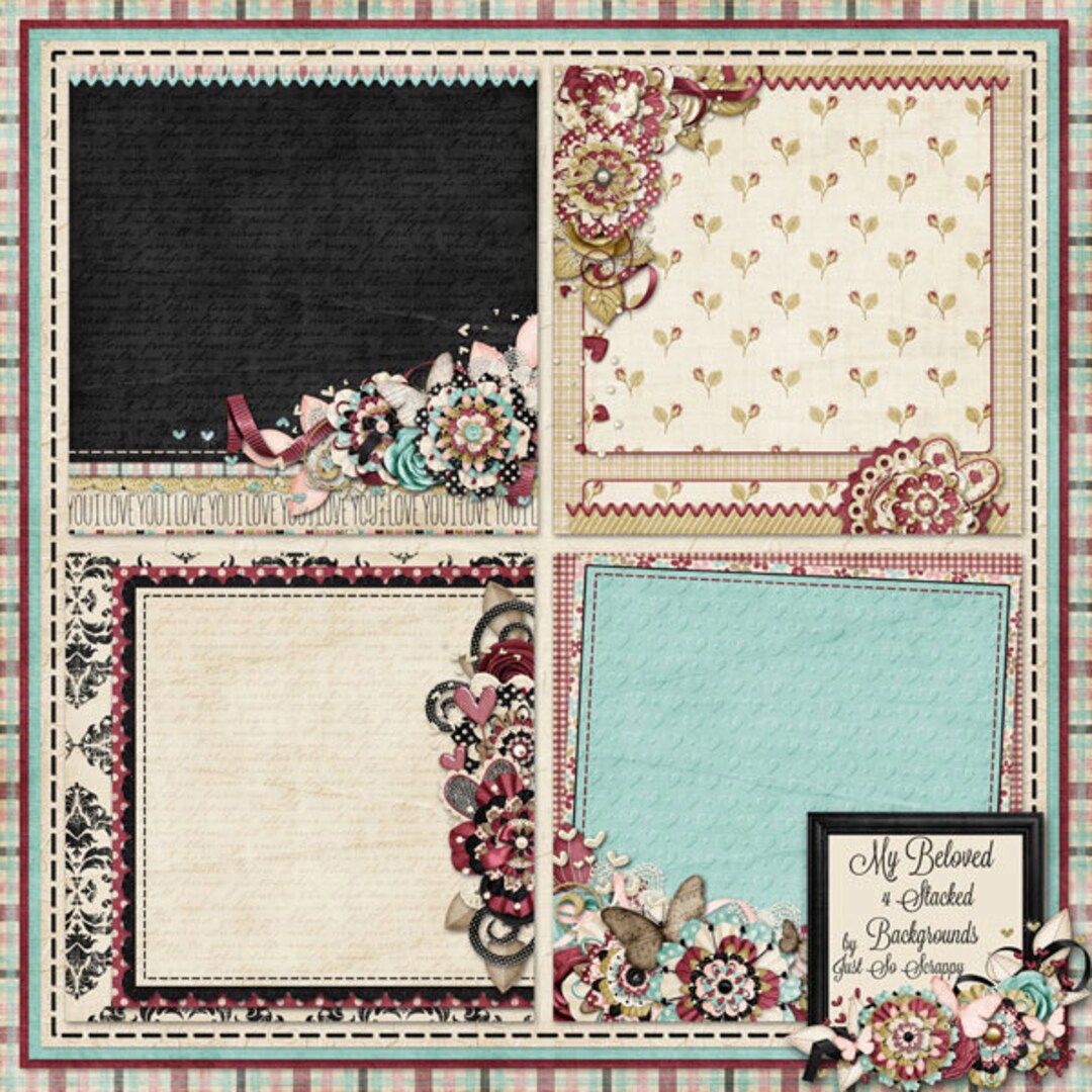 My Beloved Digital Scrapbook Kit Stacked Backgrounds Papers Pack ...