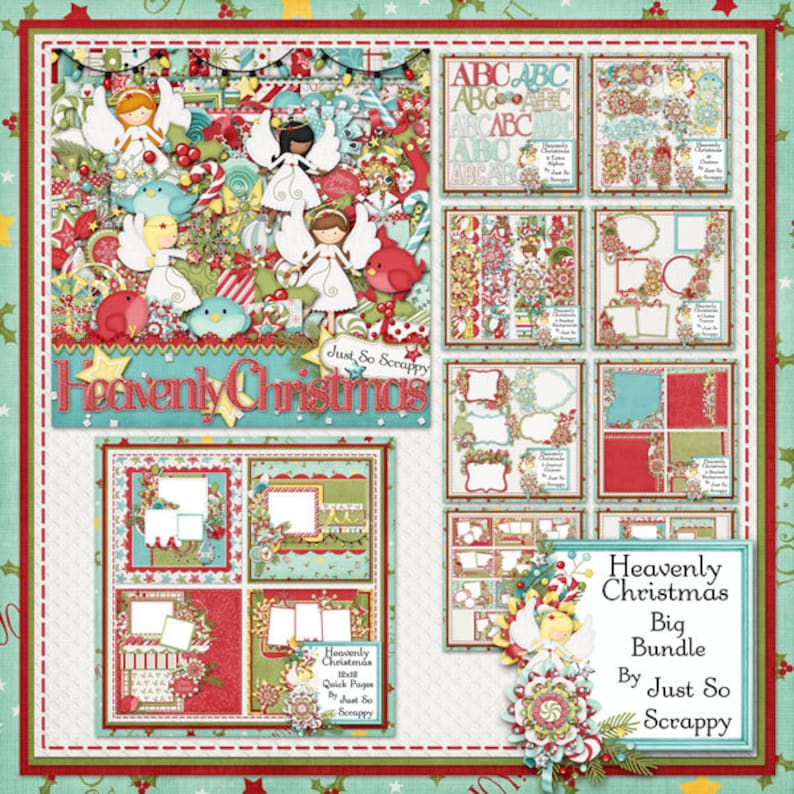 Christmas Heavenly Christmas Digital Scrapbooking Kit - Etsy