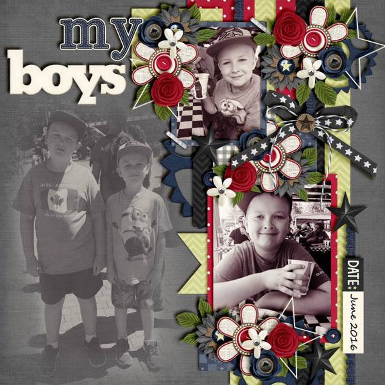 Genuine Boy 12x12 Digital Scrapbook Kit, Masculine - Etsy