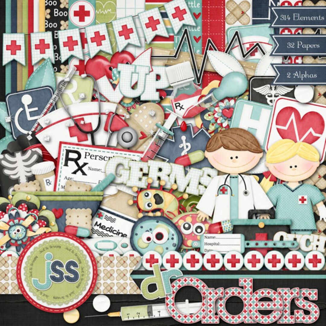 Doctors Orders Digital Scrapbook Kit - Digital Scrapbooking - Etsy