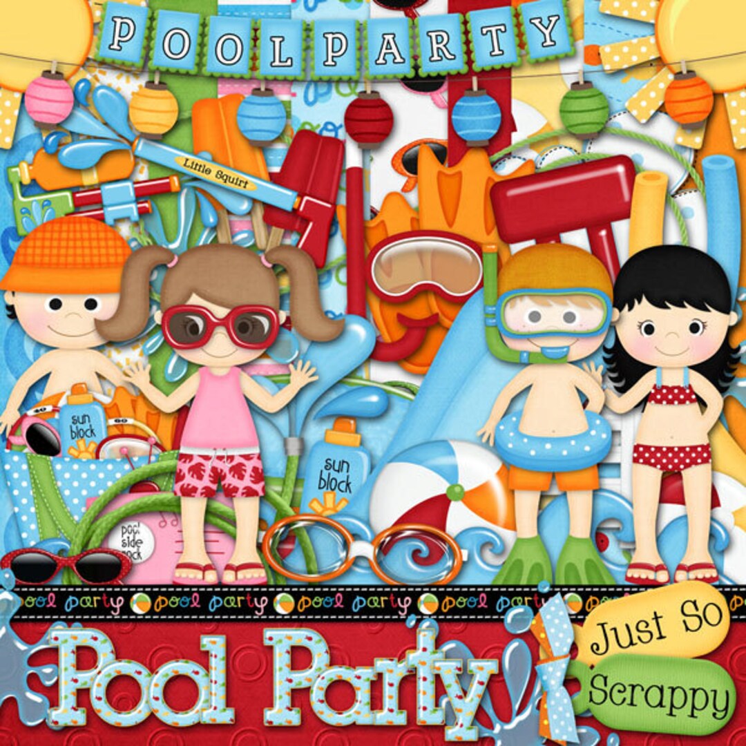 Pool Party Digital Scrapbook Kit - Digital Scrapbooking - Etsy