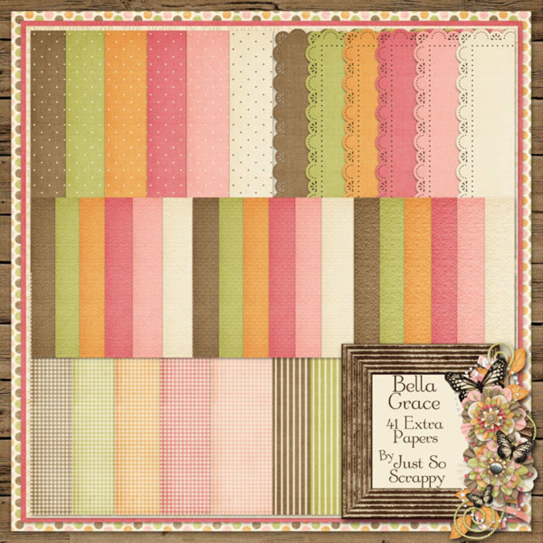 Bella Grace Digital Scrapbook Papers - Digital Scrapbooking - Etsy