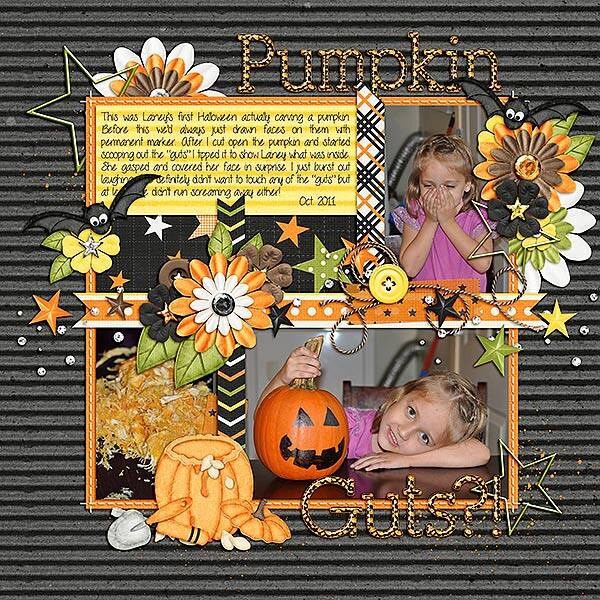 Digital Scrapbooking Halloween Jack O Lantern Digi Scrap Kit - Etsy