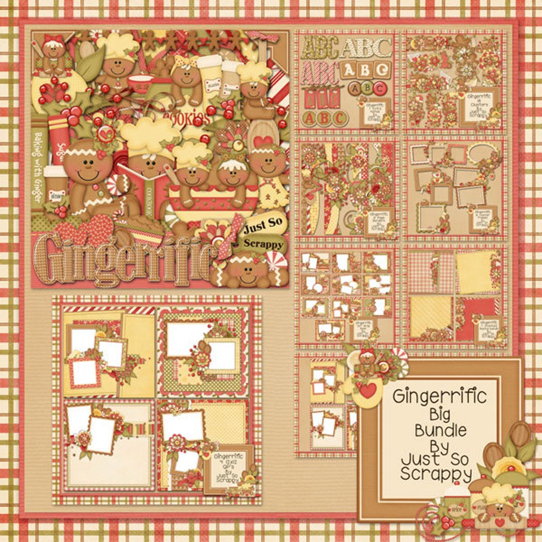 Christmas Gingerrific Digital Scrapbooking Kit Collection, Holiday ...