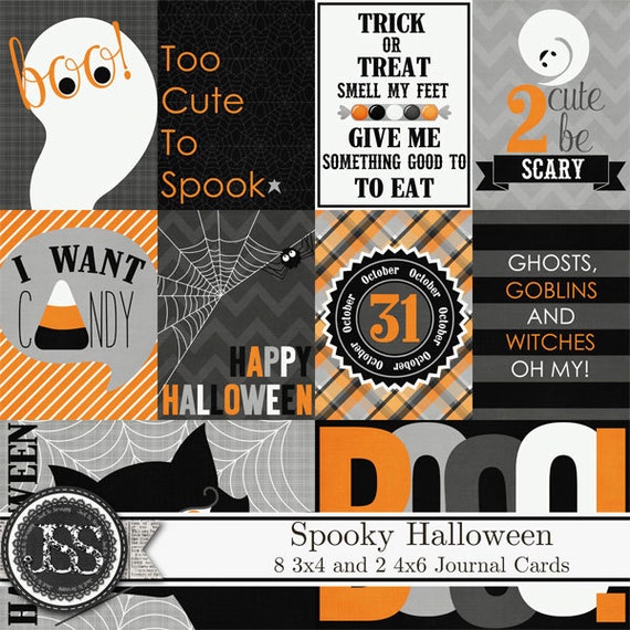 Spooky Halloween Journal and Pocket Scrap Cards Project Life - Etsy