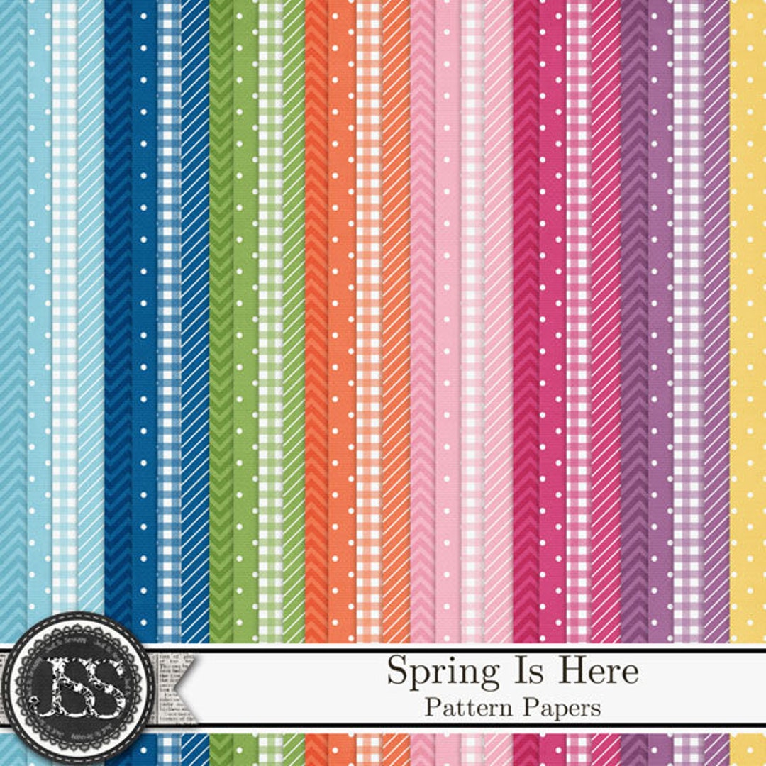 Spring is Here 12x12 Pattern Papers and Backgrounds for Digital ...