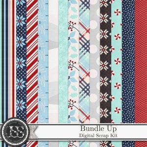 Bundle up Digital Scrapbook Kit,winter,snowman - Etsy