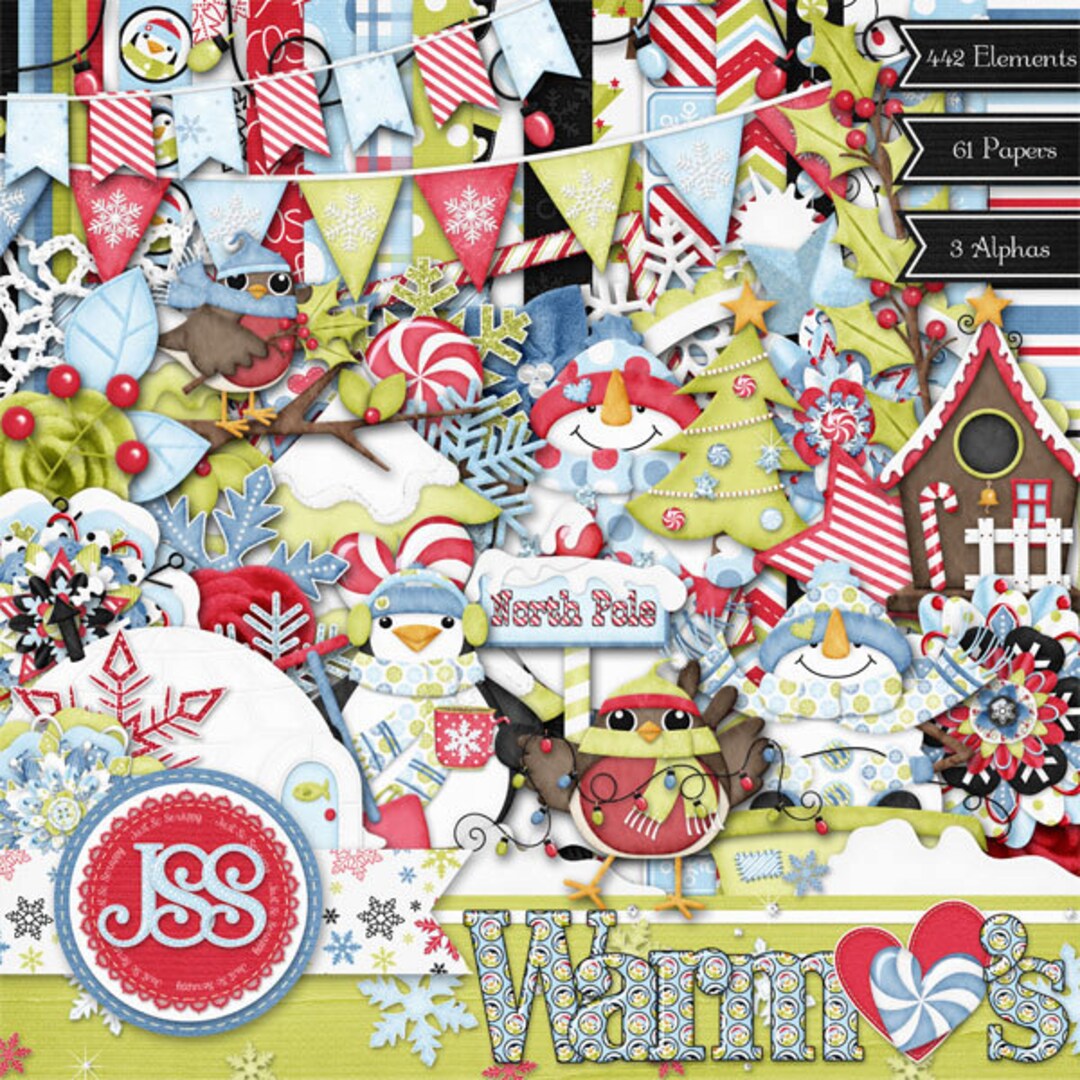 Warm Hearts Digital Scrapbook Kit - Digital Scrapbooking - Etsy