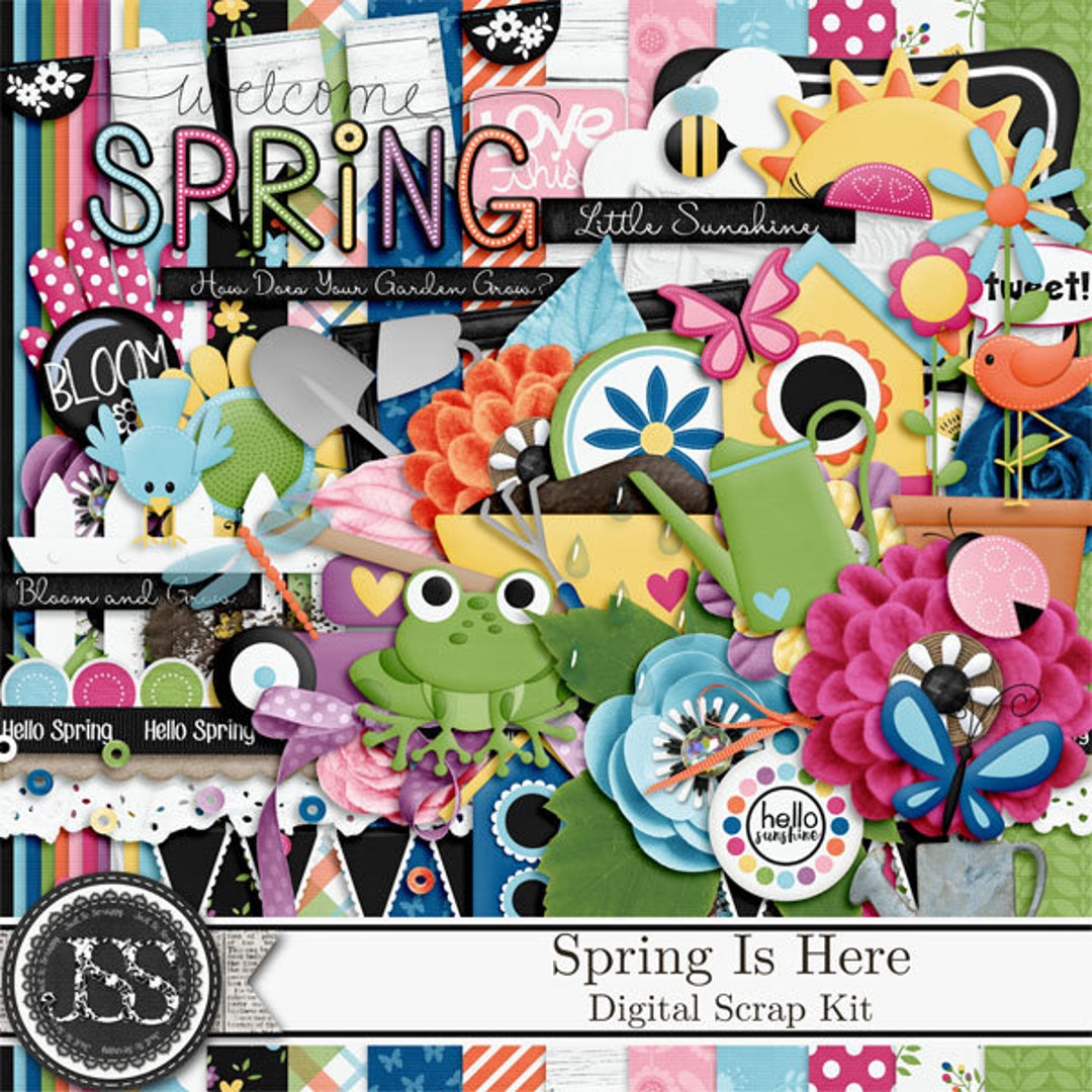 Spring is Here 12x12 Digital Scrapbook Kit - Etsy