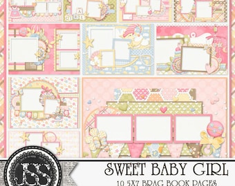 Sweet Baby Girl Digital Scrapbook Kit Collection or Bundle for Digital ...