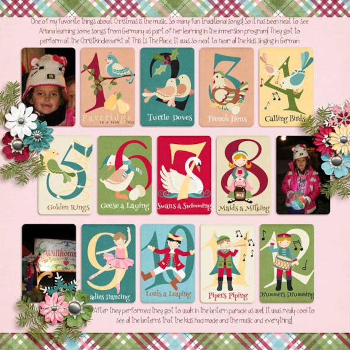 12 Days Of Christmas 12x12 Digital Scrapbook Kit Holiday | Etsy