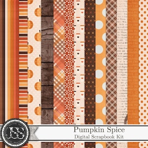 Pumpkin Spice Fall Autumn Digital Scrapbook Kit - Etsy