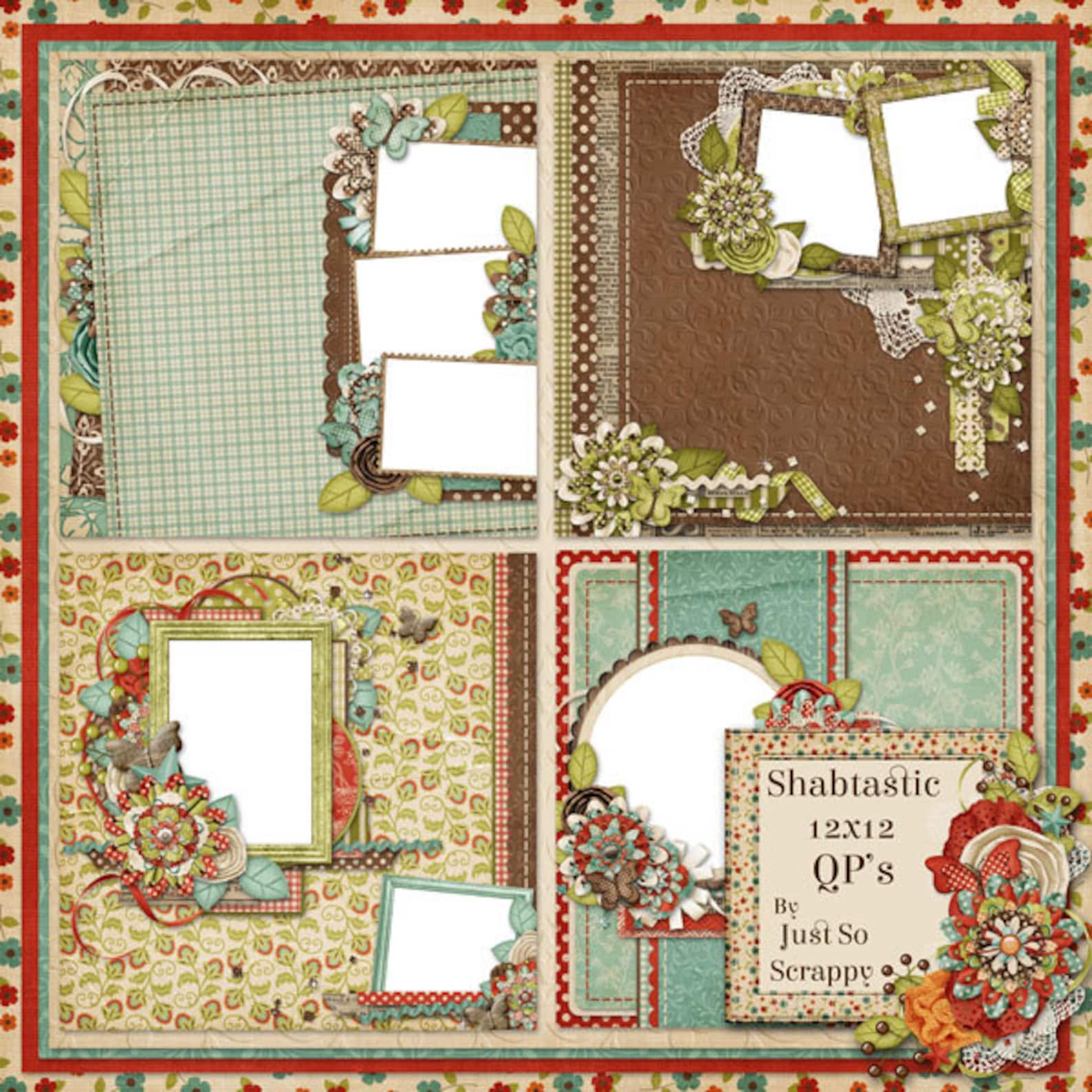 Shabtastic Digital Scrapbook Kit 12x12 Quick Pages - Digital ...