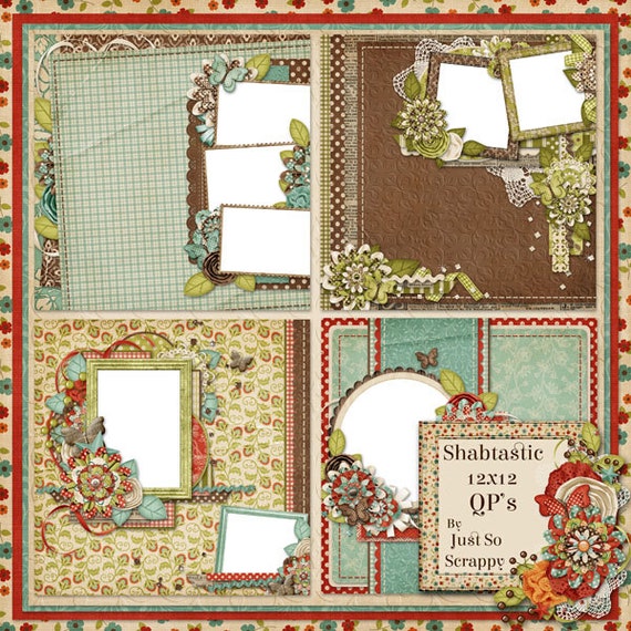 Shabtastic Digital Scrapbook Kit 12x12 Quick Pages Digital - Etsy
