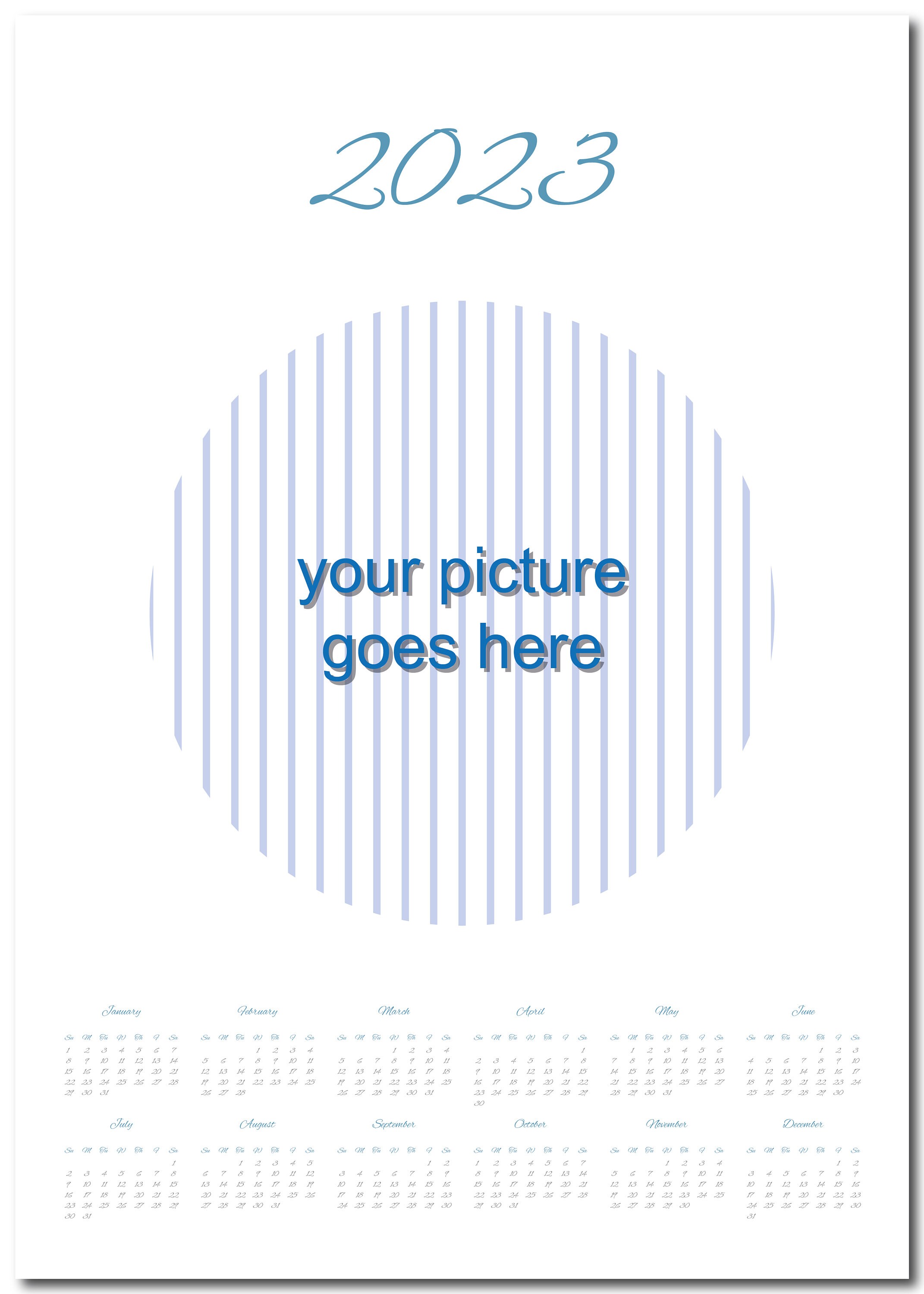 Make Your Own Calendar Instant Download 2023 Wall A3 Calendar, Editable ...