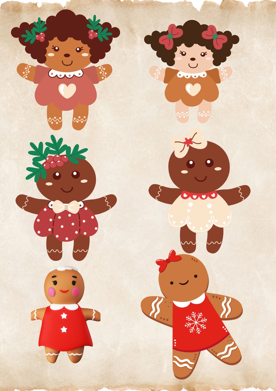 Gingerbread Digital Download, Ideal for Card Making, Crafting, Crafting ...