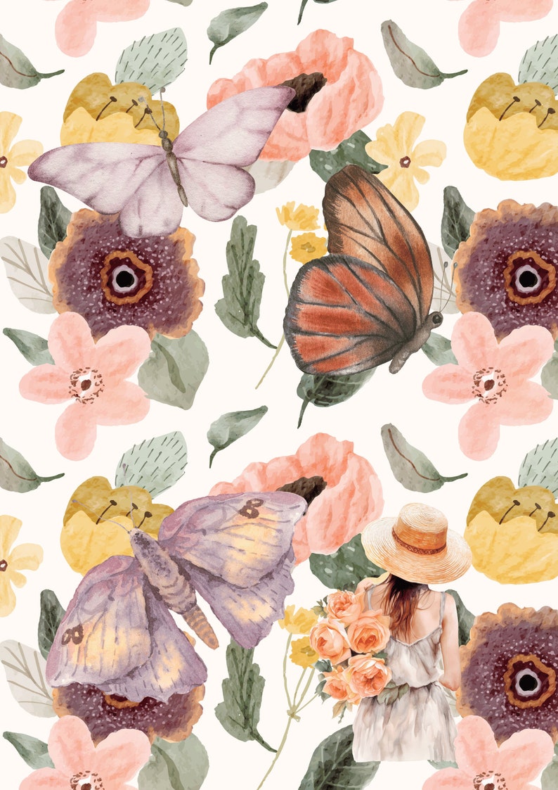 Scrapbooking Vintage Digital Download Butterflies With Vintage ...
