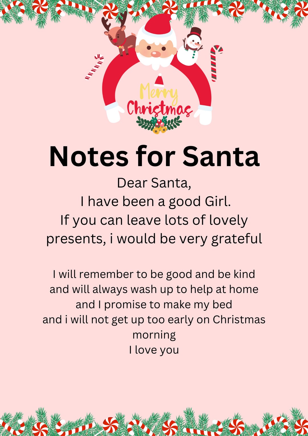 Dear Santa Letter to Father Christmas Christmas Eve Box Message for ...