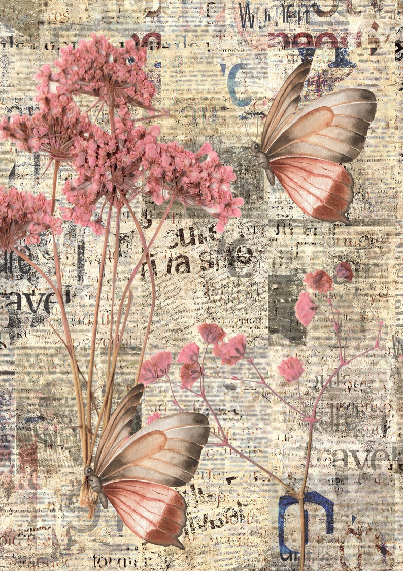 Scrapbooking Vintage Digital Download Butterflies With Vintage ...