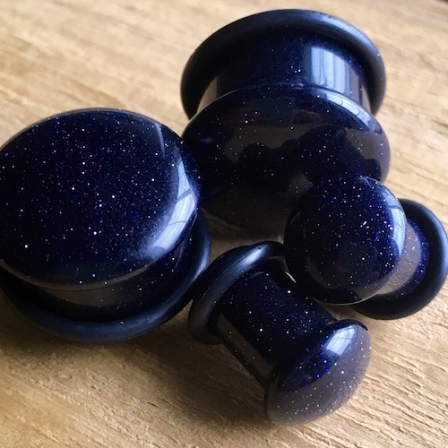 PAIR of Stunning Midnight Blue Sandstone Single Flare Stone - Etsy