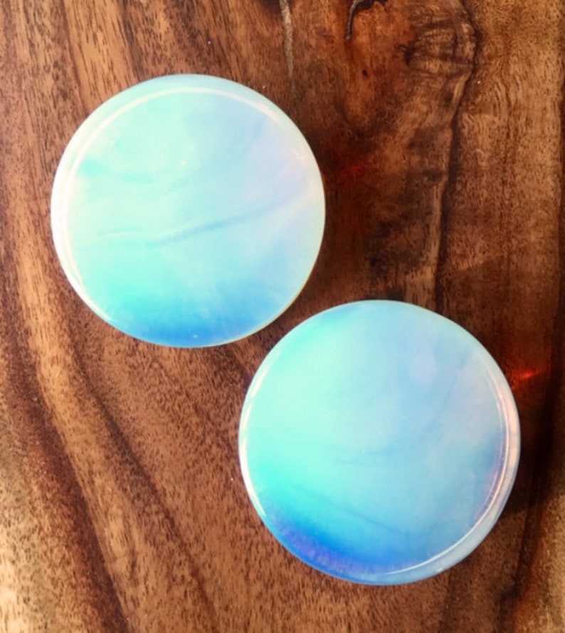 PAIR of Beautiful Opalite Opalescent Stone Moonstone Plugs - Etsy