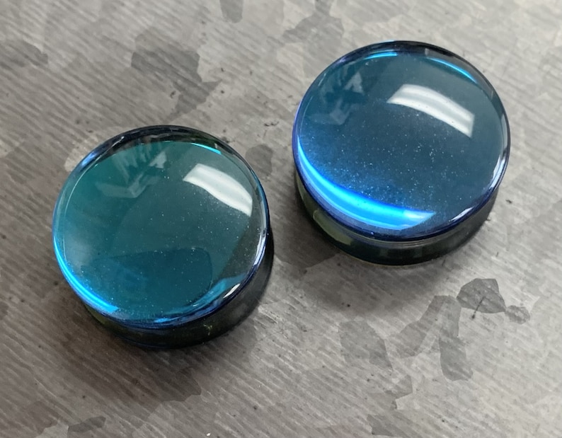 PAIR of Stunning Midnight Moonstone Iridescent Glass Double - Etsy