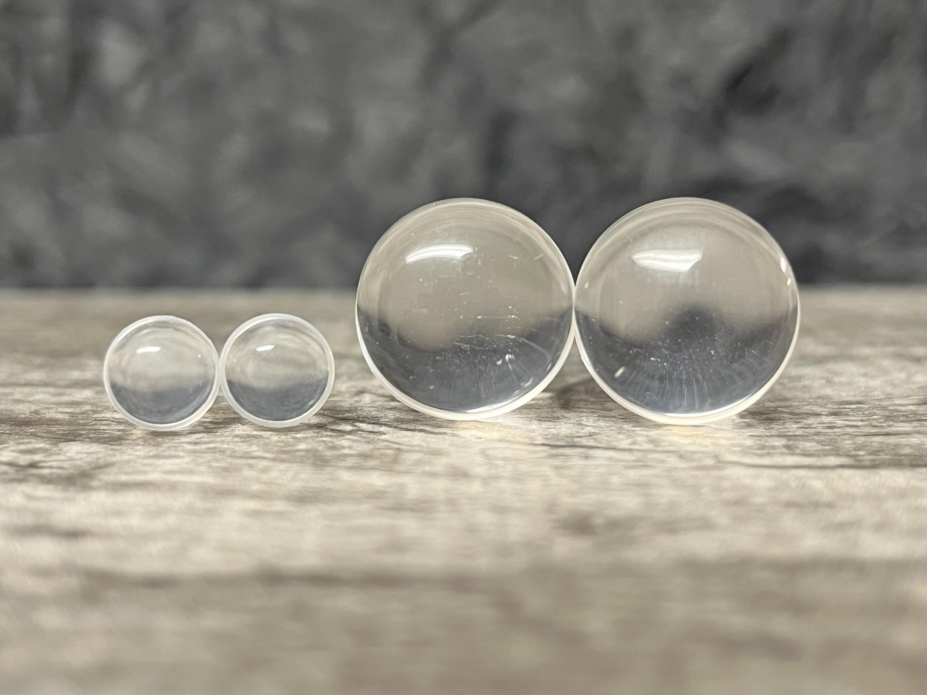 PAIR Clear Glass Single Flare Plugs Gauges Tunnels Earlets Body ...