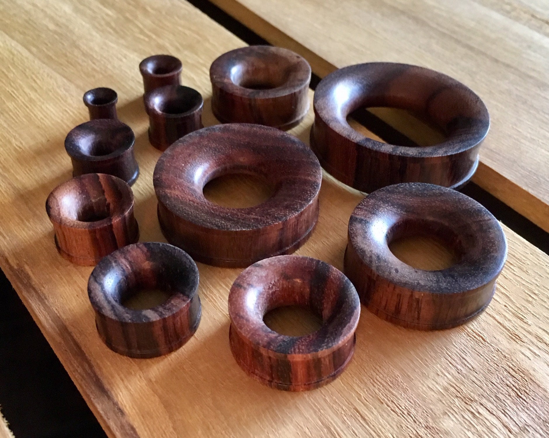 PAIR of Unique Organic Brown Sono Wood Tunnels Gauges 2g | Etsy