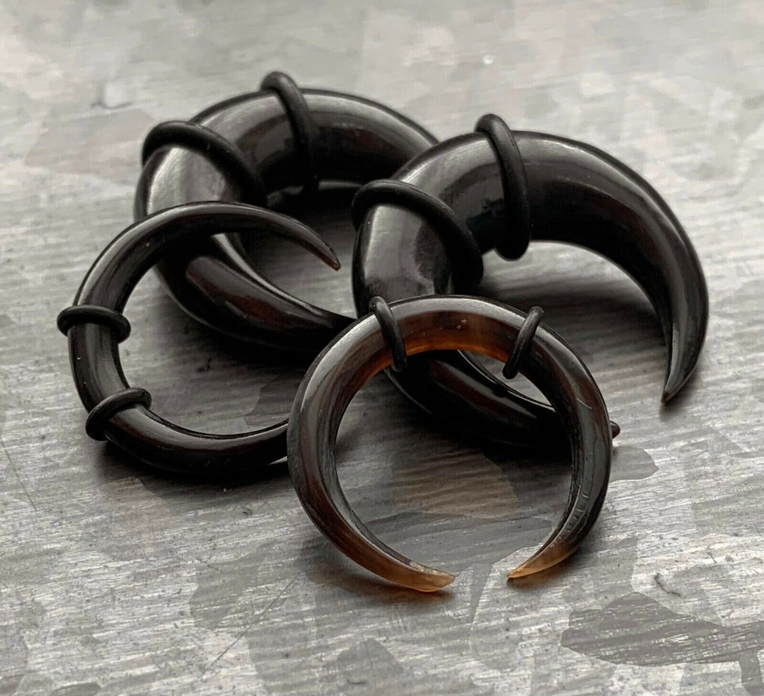 PAIR of Organic Farmed Buffalo Horn Tapers/plugs With O-rings ...