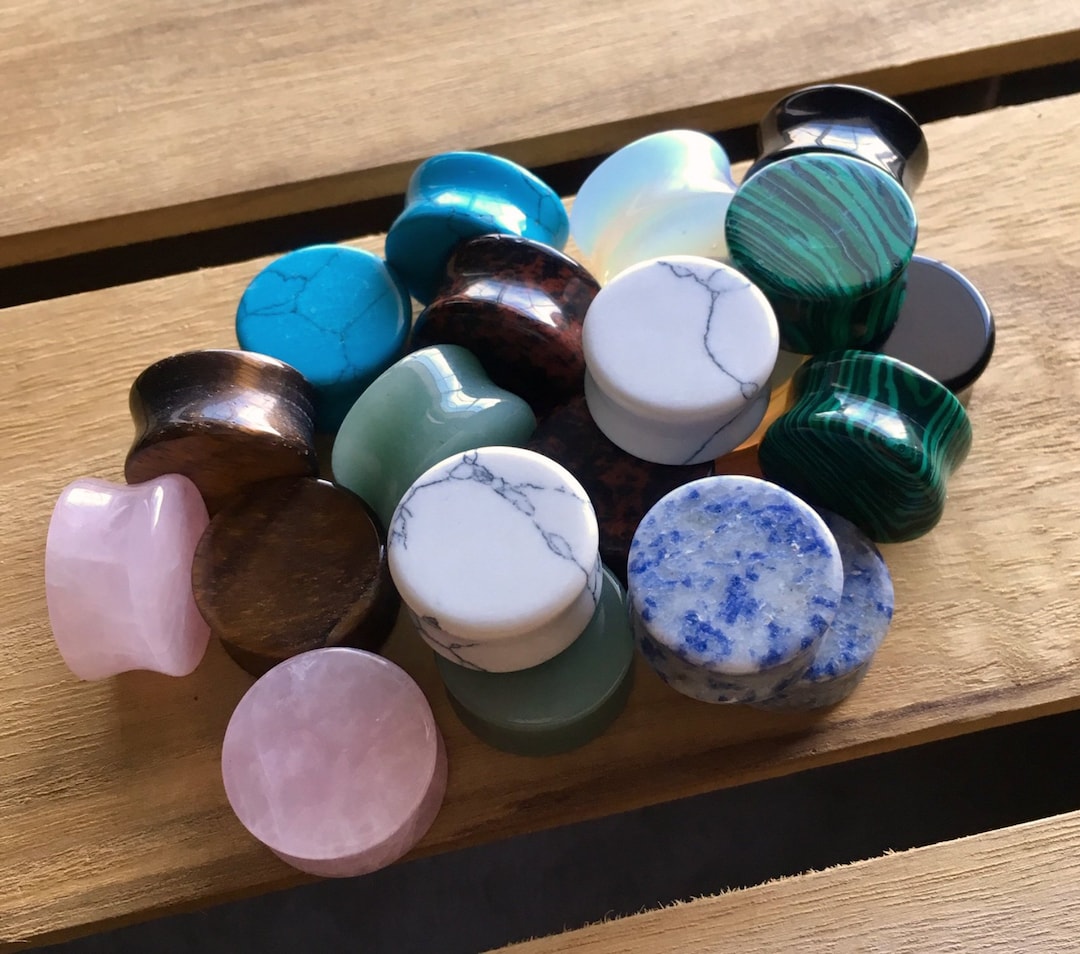 ALL 10 PAIR of Organic Double Flare Stone Plugs - Value Pack - Gauges ...