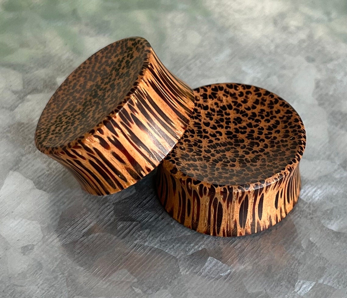PAIR Concave Coconut Wood Plugs Organic Earlets Gauges Body Jewelry - Etsy