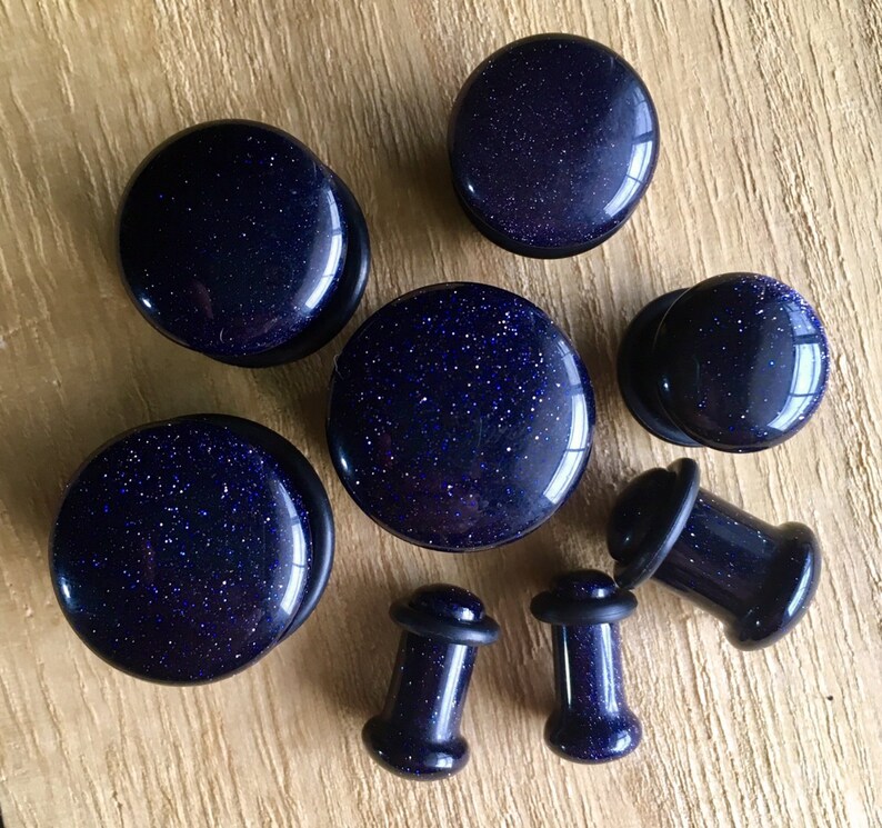 PAIR of Stunning Midnight Blue Sandstone Single Flare Stone - Etsy