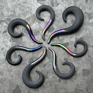 PAIR of Stunning Two-toned Matte & Rainbow Glass Spiral Hanging Tapers ...