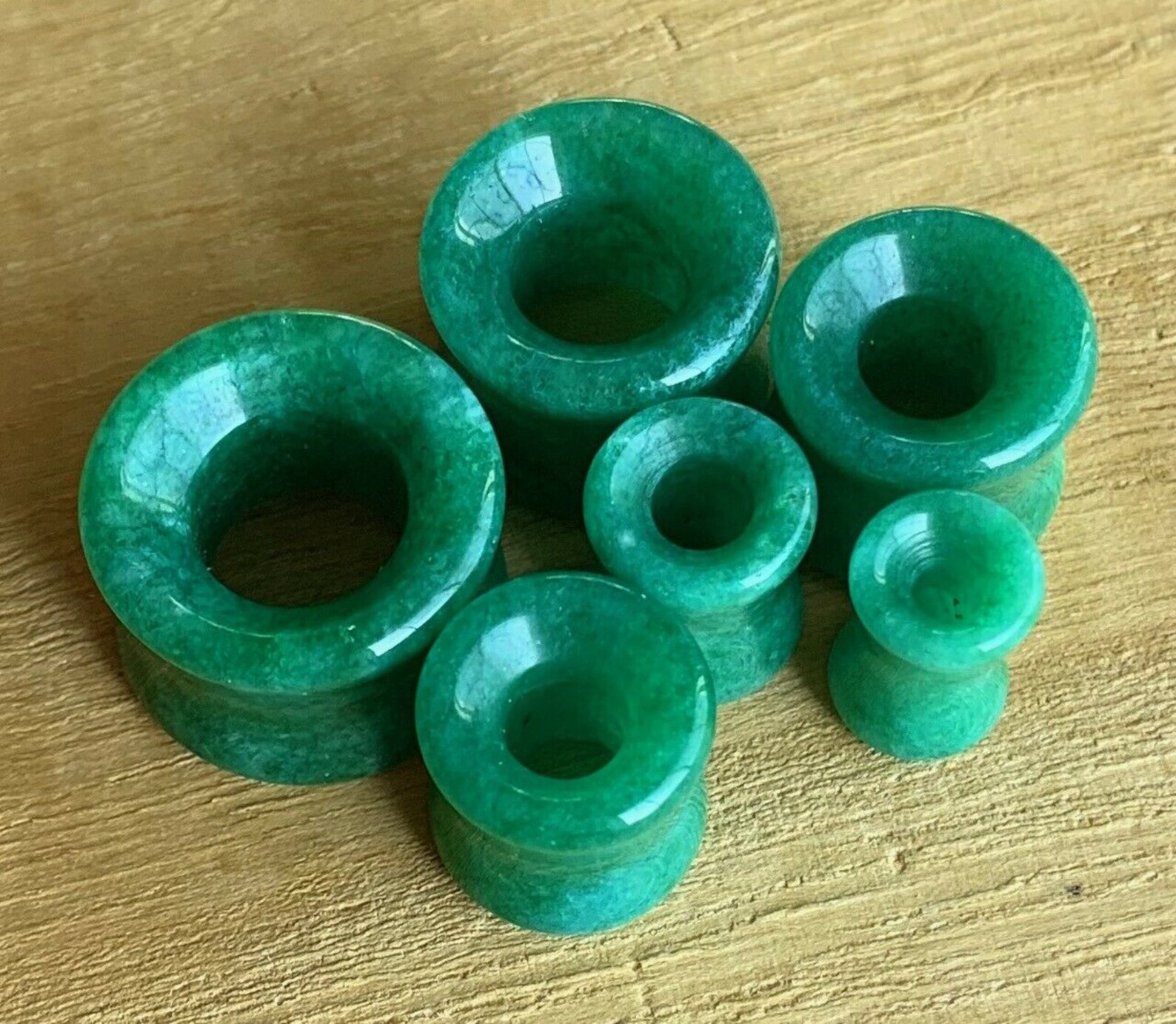 PAIR of Stunning Real Jade Organic Stone Tunnels Gauges 2g - Etsy