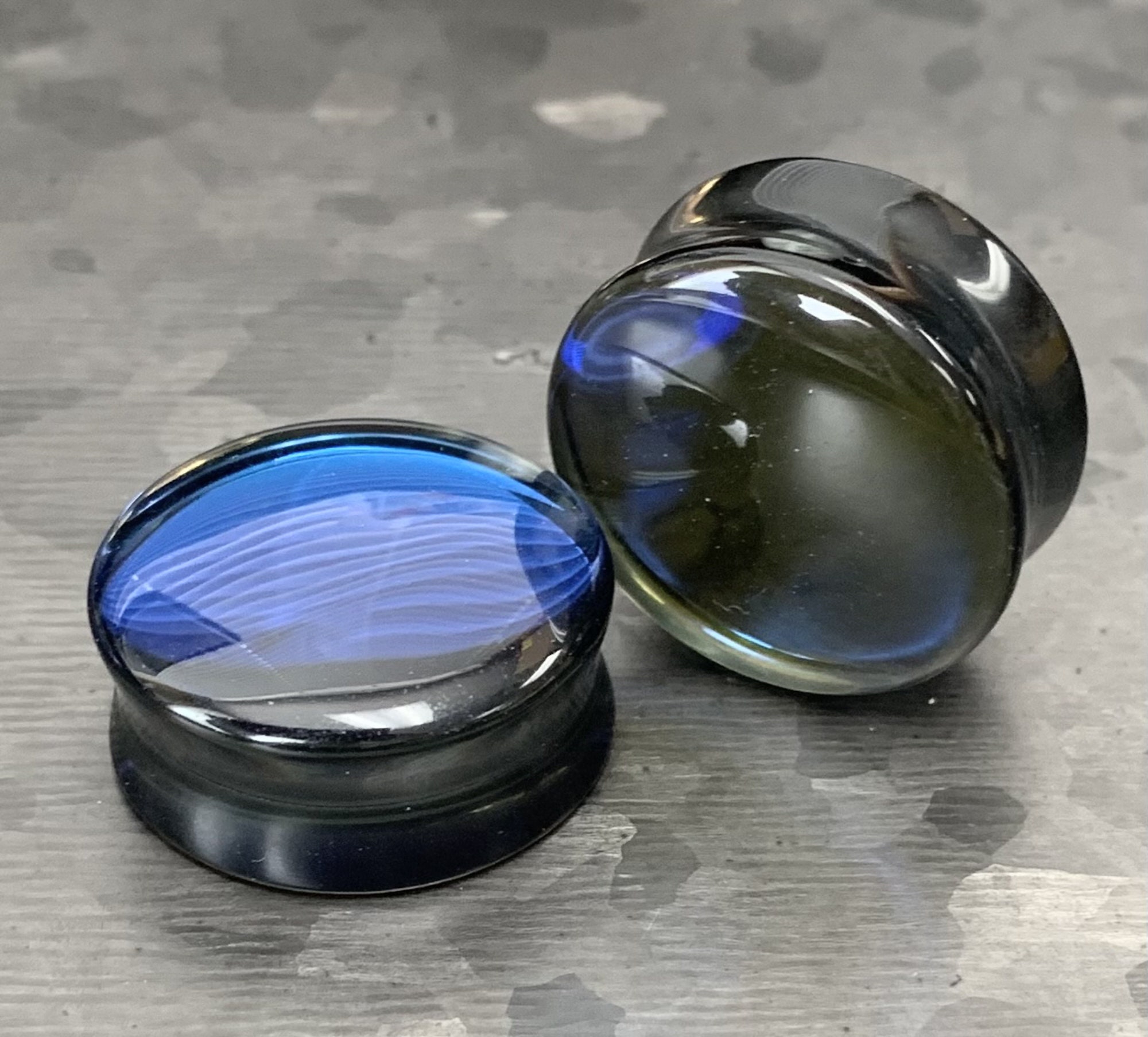 PAIR of Stunning Midnight Moonstone Iridescent Glass Double - Etsy UK