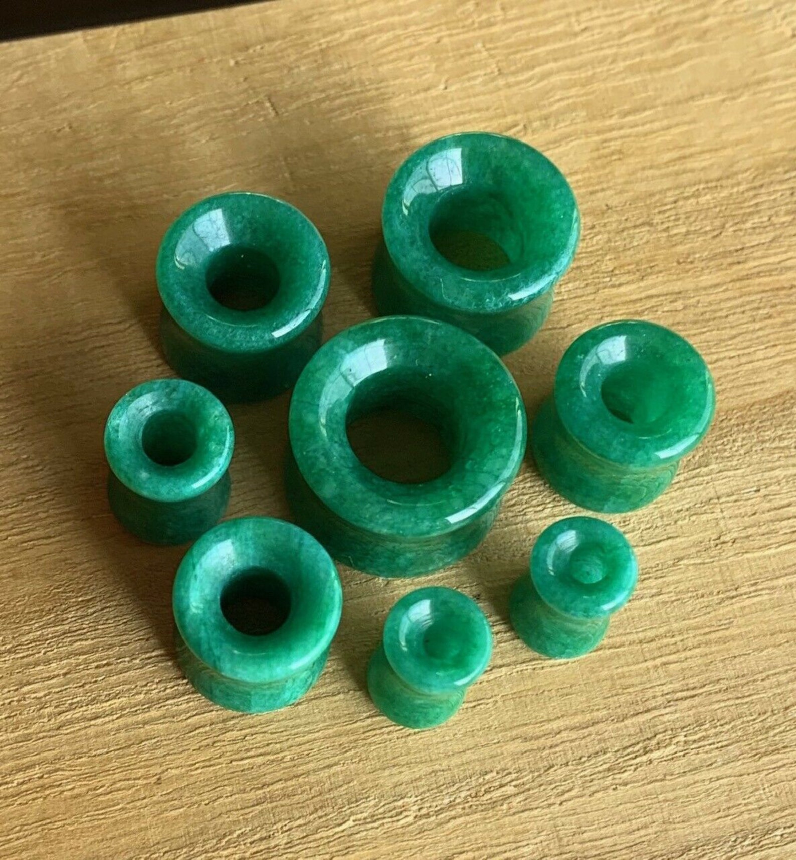 PAIR of Stunning Real Jade Organic Stone Tunnels Gauges 2g - Etsy