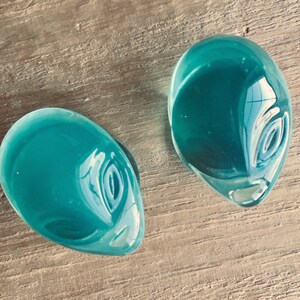 PAIR of Unique Green Alien Face Pyrex Glass Double Flare Plugs - Gauges ...