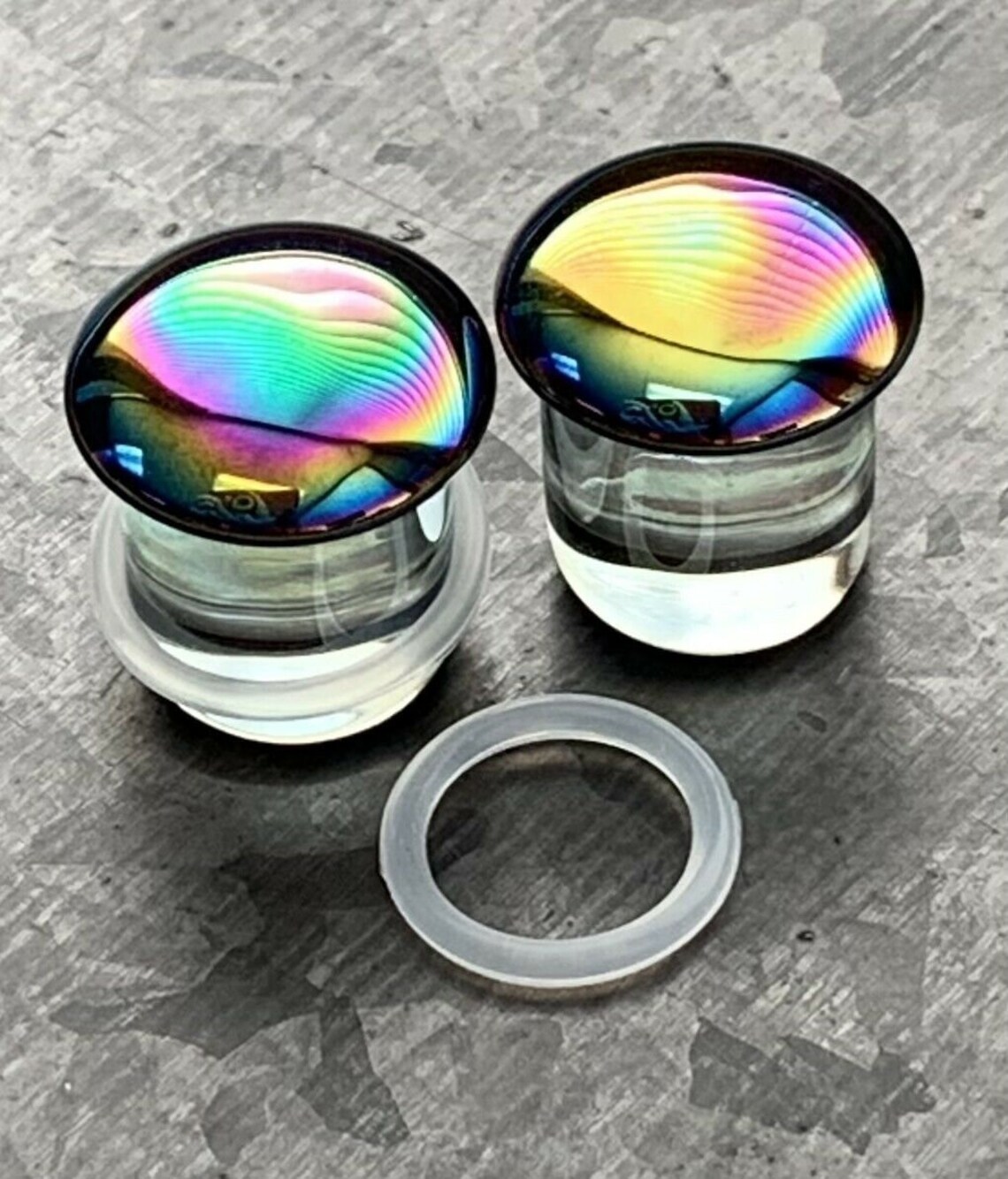 PAIR of Beautiful Oil Slick Design Pyrex Glass Single Flare - Etsy