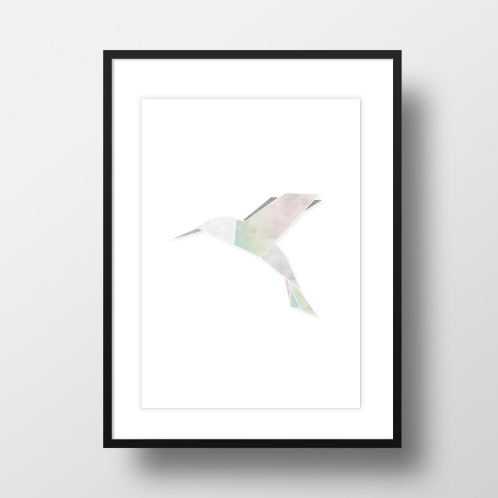 A3 Artprint origami Kolibri - Etsy