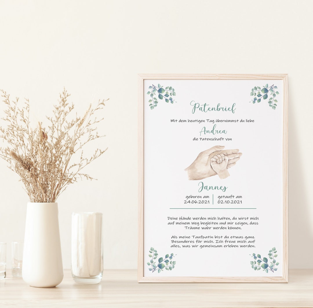 Godparent Letter for the Godmother / Godmother / Godmother, Godparent ...