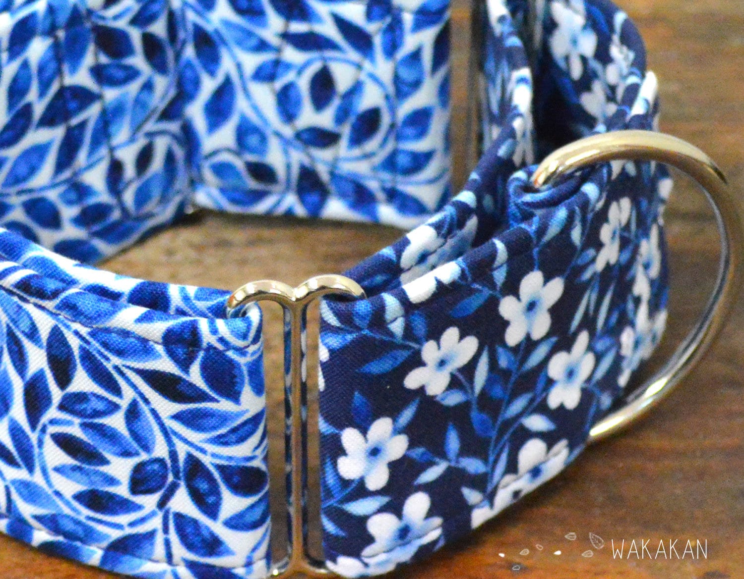 Martingale dog collar model Spanish Tiles Blue. Adjustable and handmade ...