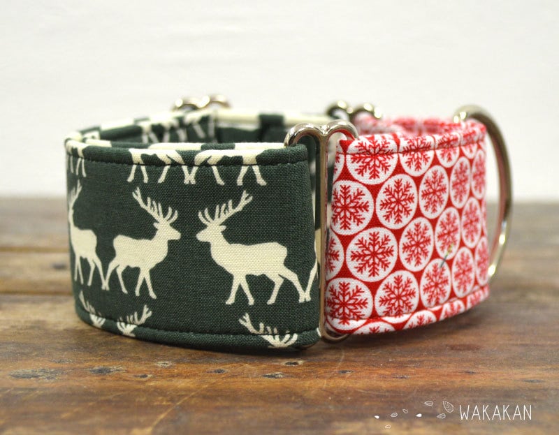 Martingale dog collar model Reindeer. Adjustable and handmade with 100% ...